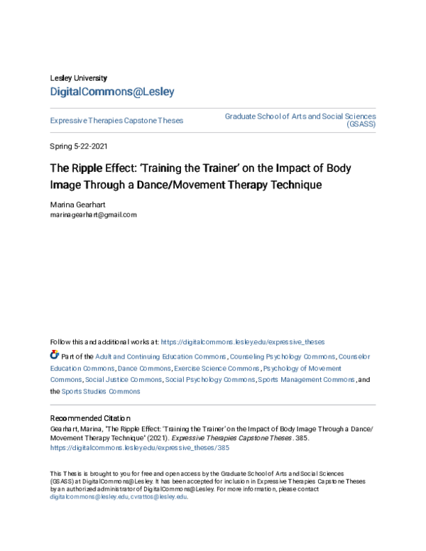 (PDF) The Ripple Effect: ‘Training the Trainer’ on the Impact of Body Image Through a Dance ...