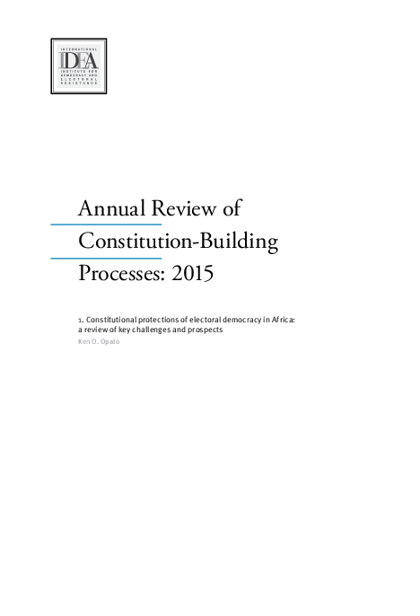 (PDF) Annual Review of Constitution-Building Processes: 2015 1 ...