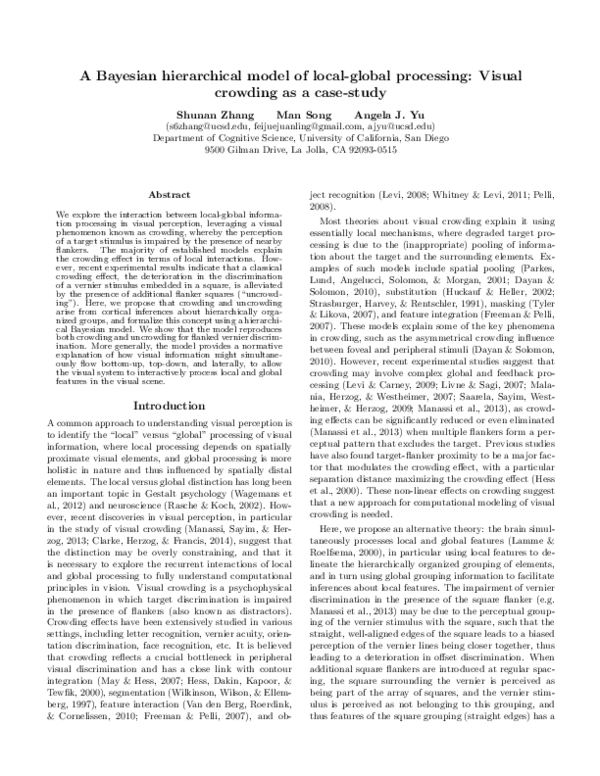 (PDF) A Bayesian hierarchical model of local-global processing: Visual ...