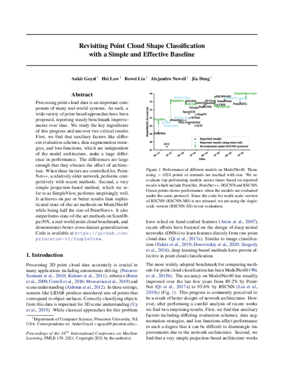Pdf Revisiting Point Cloud Shape Classification With A Simple And