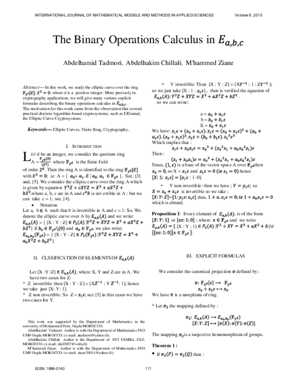 (PDF) The Binary Operations Calculus in