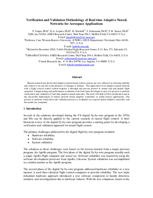 (PDF) Verification and Validation Methodology of Real-Time Adaptive ...
