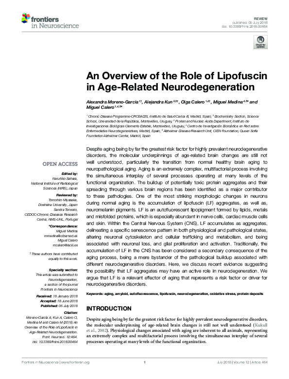 (PDF) An Overview of the Role of Lipofuscin in Age-Related ...