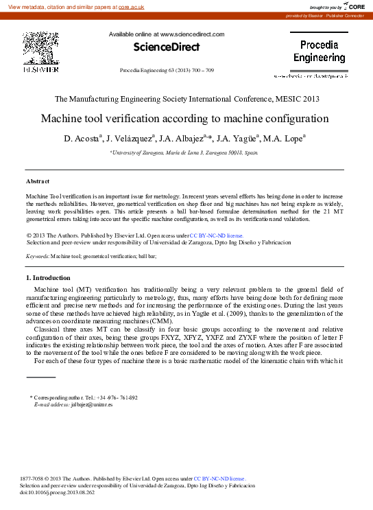 (PDF) ScienceDirect The Manufacturing Engineering Society International ...