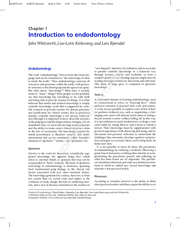 (PDF) Introduction to endodontology