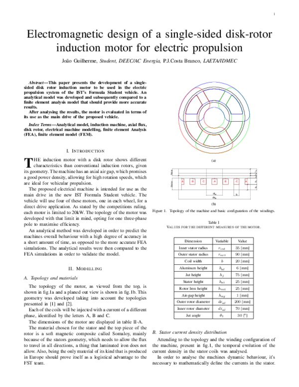 (PDF) Electromagnetic design of a single-sided disk-rotor induction ...