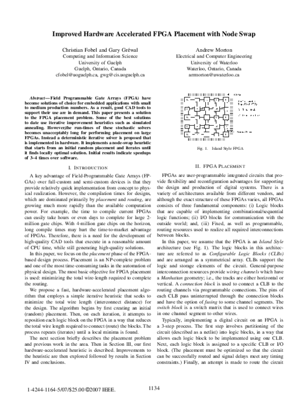 (PDF) Improved hardware accelerated FPGA placement with node swap