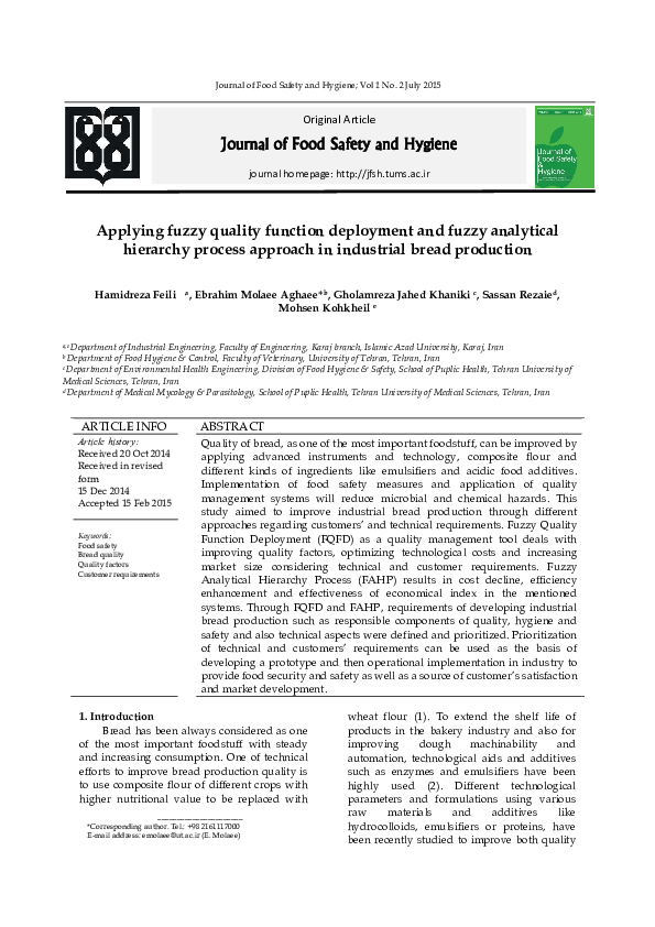 Pdf Applying Fuzzy Quality Function Deployment And Fuzzy Analytical Hierarchy Process Approach