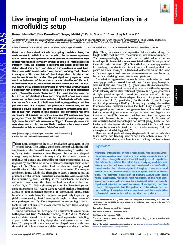 (PDF) Live imaging of root-bacteria interactions in a microfluidics setup