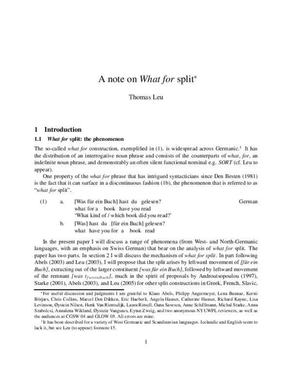 (PDF) A note on What for split