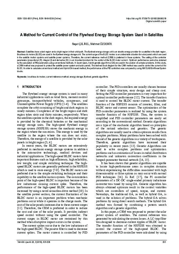(PDF) A Method for Current Control of the Flywheel Energy Storage ...