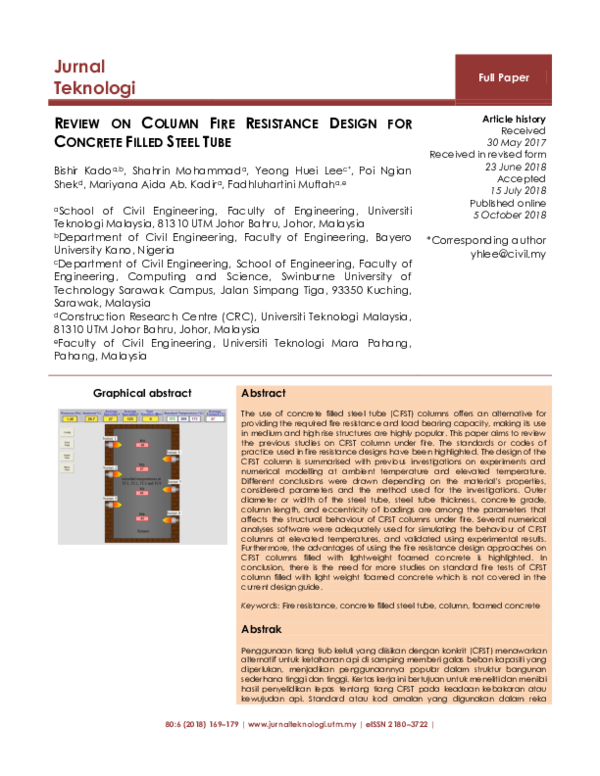 (PDF) Review on Column Fire Resistance Design for Concrete Filled Steel ...
