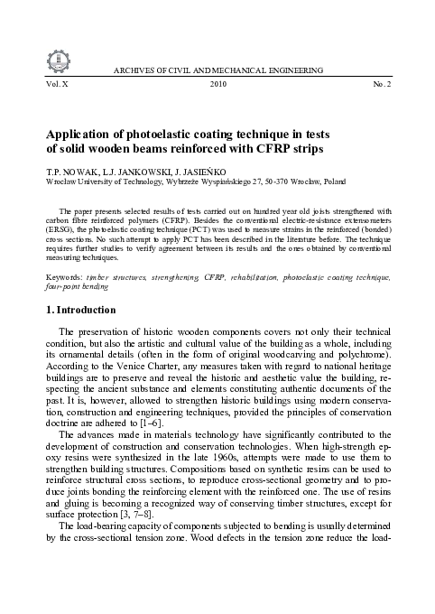 (PDF) Application of photoelastic coating technique in tests of solid ...
