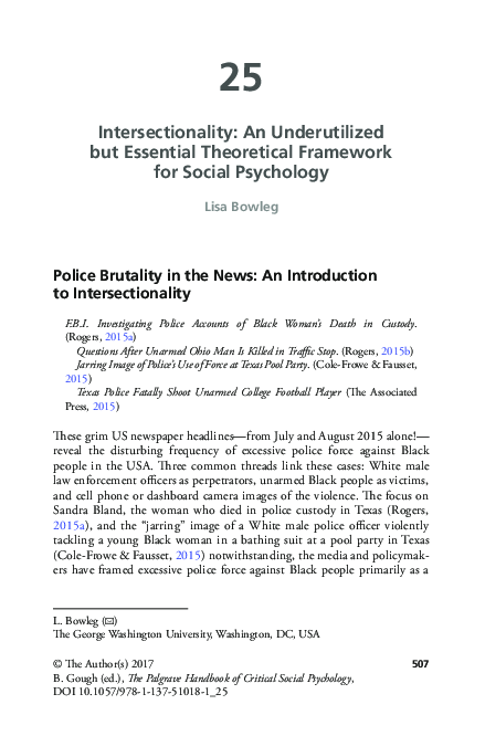 (PDF) Intersectionality: An Underutilized but Essential Theoretical ...
