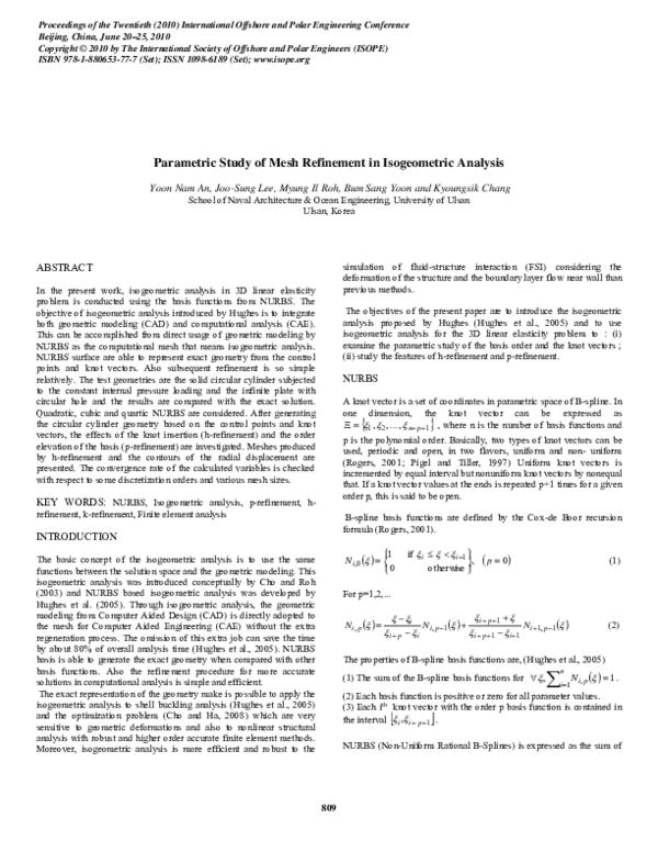 (PDF) Parametric Study of Mesh Refinement In Isogeometric Analysis | Kyoungsik Chang - Academia.edu