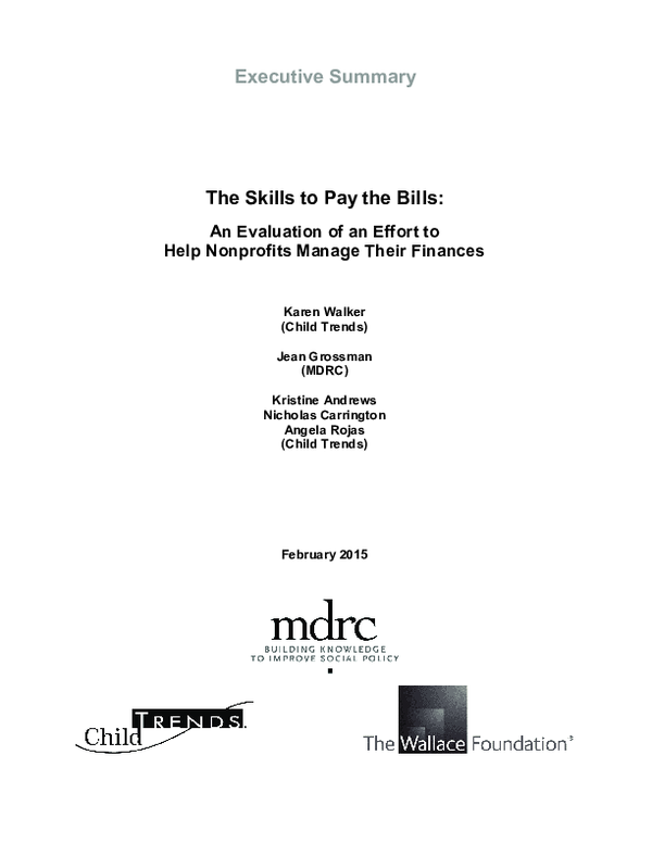 (PDF) The Skills to Pay the Bills: An Evaluation of an Effort to Help ...
