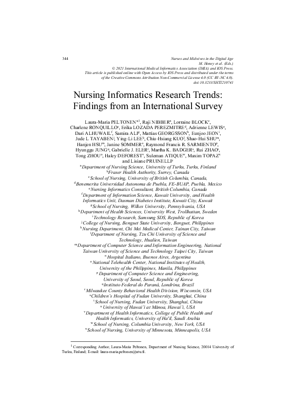 (PDF) Nursing Informatics Research Trends: Findings from an ...