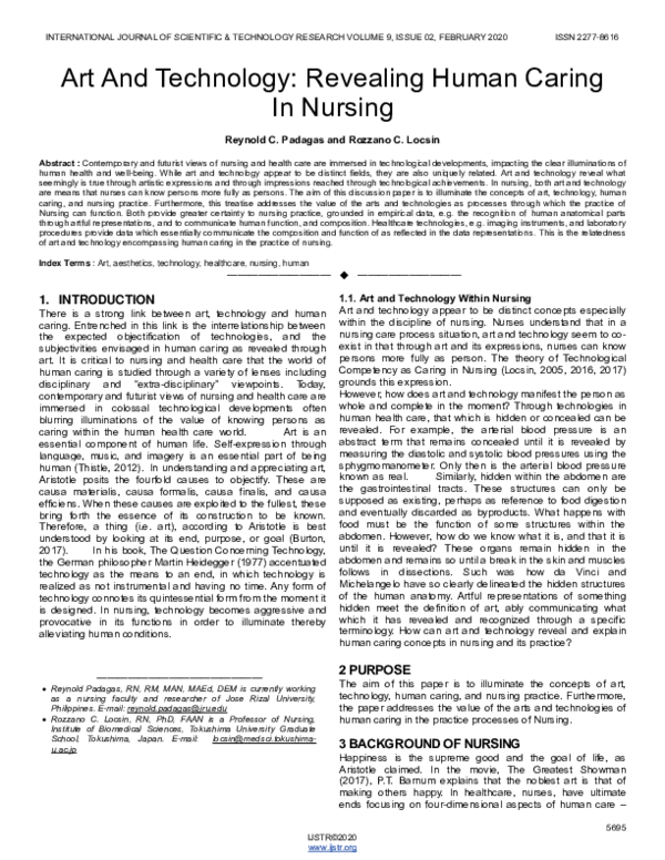 (PDF) Art And Technology: Revealing Human Caring In Nursing