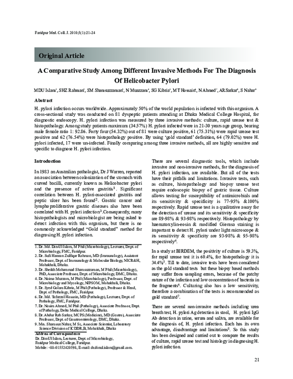 (PDF) A comparative study among different invasive methods for the ...