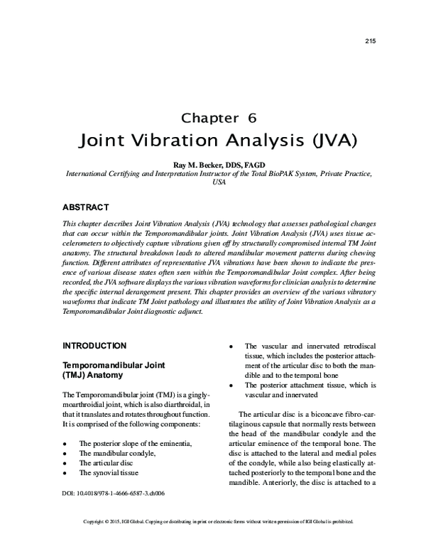 (PDF) Joint Vibration Analysis (JVA)