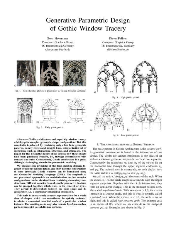 (PDF) Generative parametric design of gothic window tracery