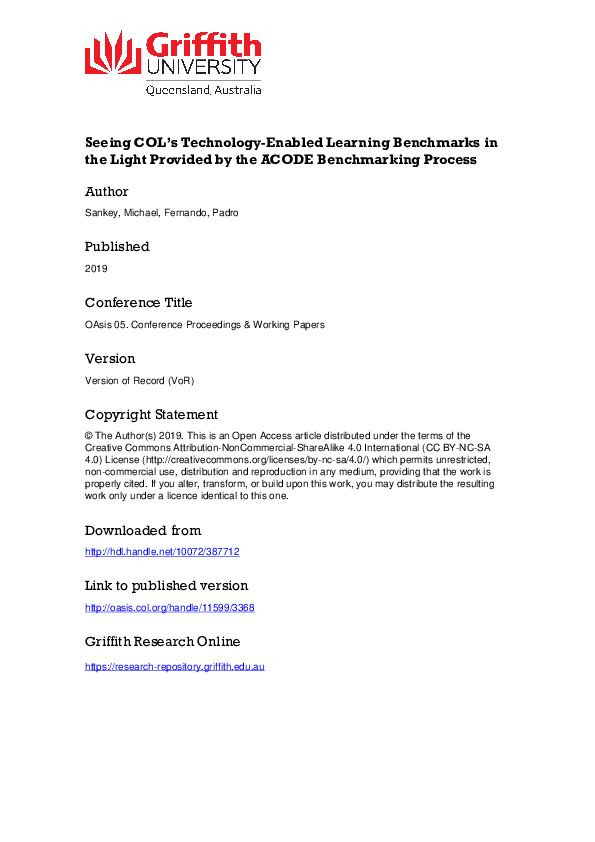 (PDF) Seeing COL’s Technology-Enabled Learning Benchmarks in the Light Provided by the ACODE ...