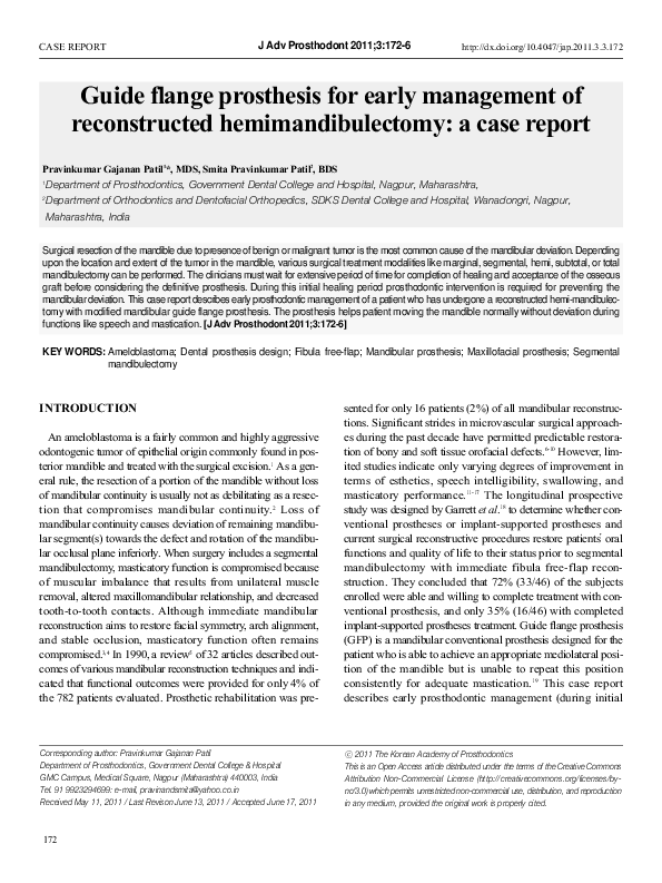(PDF) Guide flange prosthesis for early management of reconstructed ...