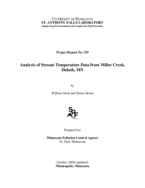 (PDF) 2009b. Analysis of stream temperature data from Miller Creek