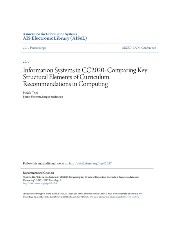 (PDF) Information Systems in CC2020: Comparing Key Structural Elements ...