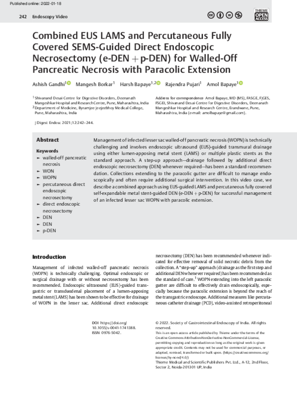 (PDF) Combined EUS LAMS and Percutaneous Fully Covered SEMS-Guided ...