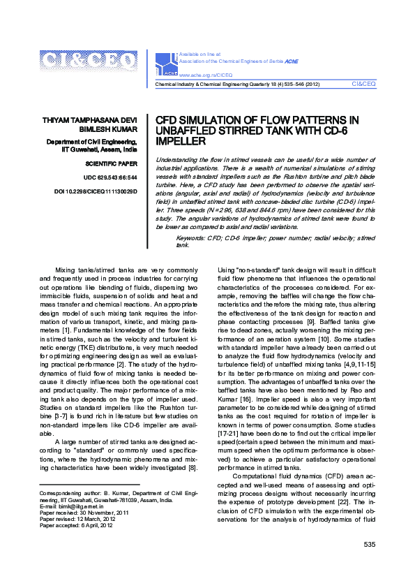 (PDF) Unbaffled Stirred Tank with CD-6