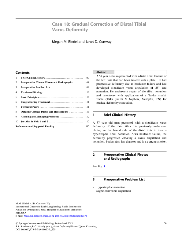 (PDF) Case 18: Gradual Correction of Distal Tibial Varus Deformity ...
