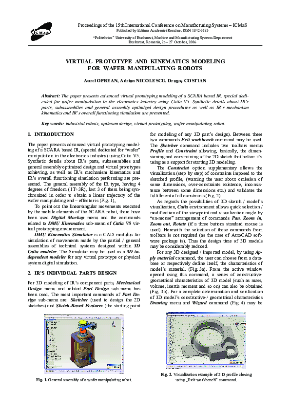 (PDF) Virtual Prototype and Kinematics Modeling for Wafer Manipulating Robots