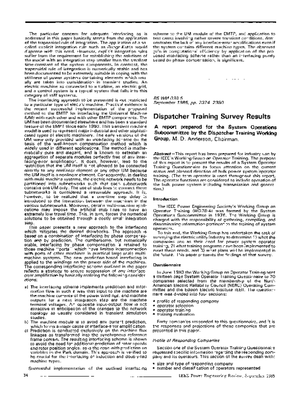 (PDF) Dispatcher Training Survey Results A report prepared for the ...