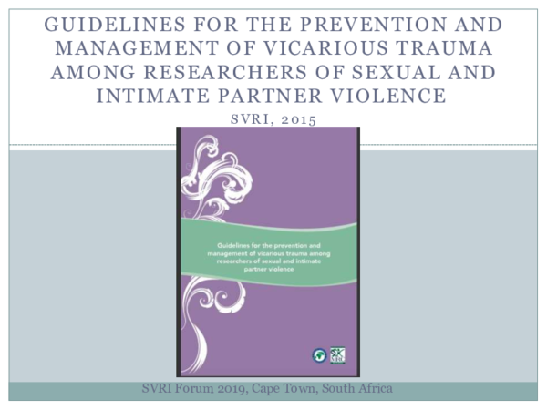 (PDF) Guidelines for the prevention and management of vicarious trauma ...