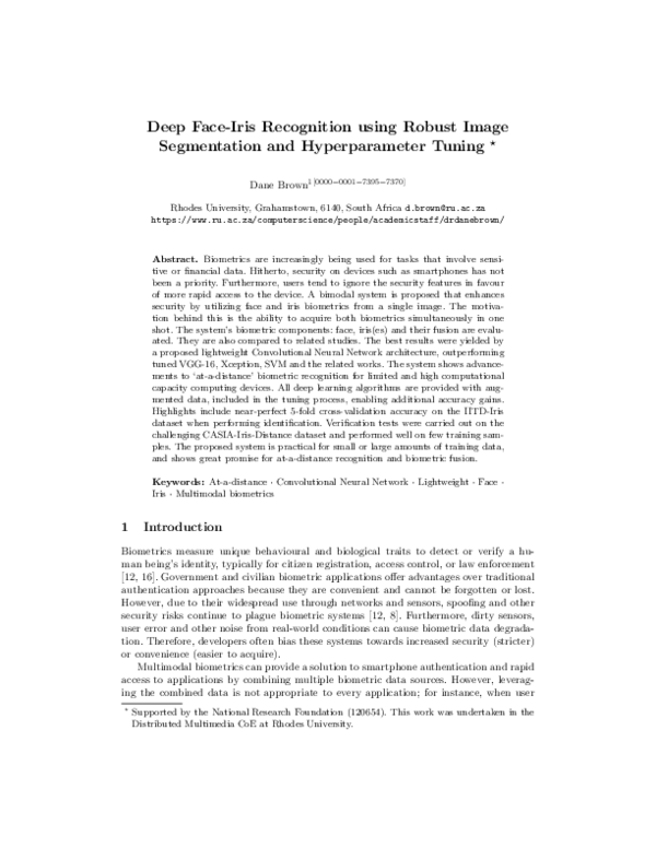 Pdf Deep Face Iris Recognition Using Robust Image Segmentation And