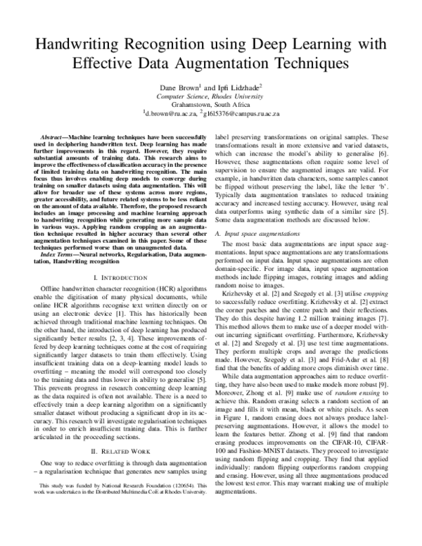 Pdf Handwriting Recognition Using Deep Learning With Effective Data