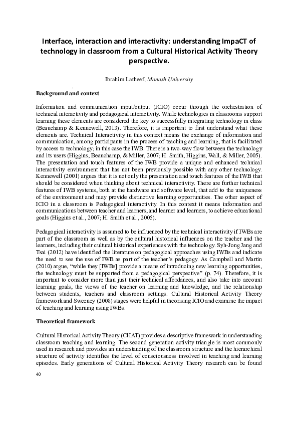 (PDF) Interface, interaction and interactivity: understanding ImpaCT of ... (PDF) Interface, interaction and interactivity: understanding ImpaCT of ...