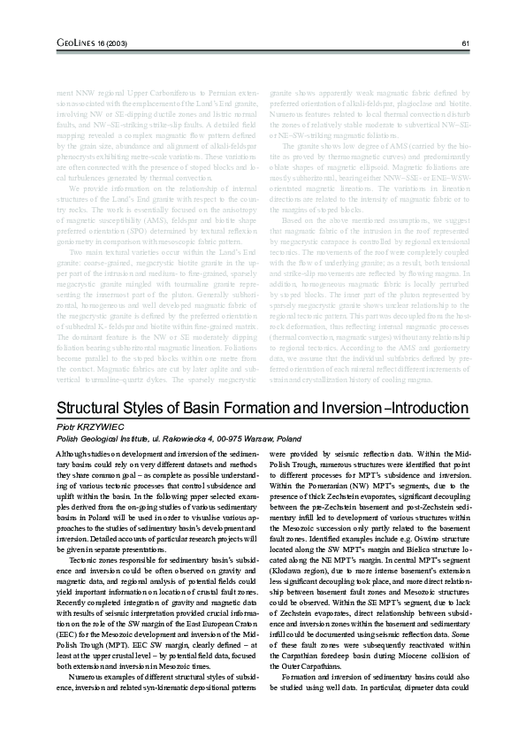 (PDF) Structural Styles of Basin Formation and Inversion – Introduction