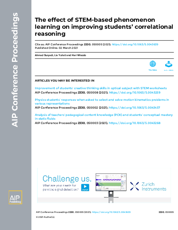 (PDF) The effect of STEM-based phenomenon learning on improving ...