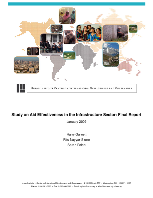 (PDF) Study on Aid Effectiveness in the Infrastructure Sector: Final Report