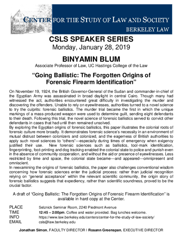 (PDF) CSLS Speaker Series