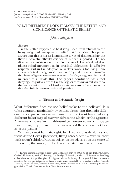(PDF) What difference does it make? The nature and significance of ...