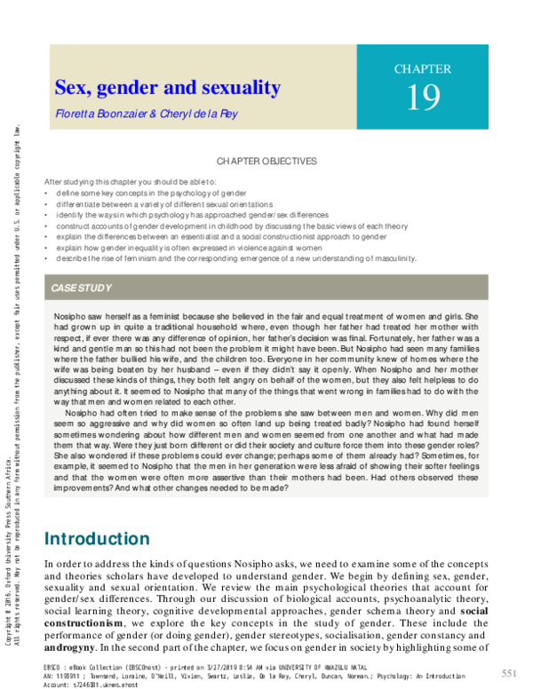 (PDF) Sex, Gender, and Sexuality