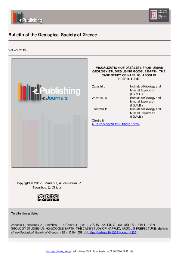 (PDF) Visualization of Datasets from Urban Geology Studies Using Google ...