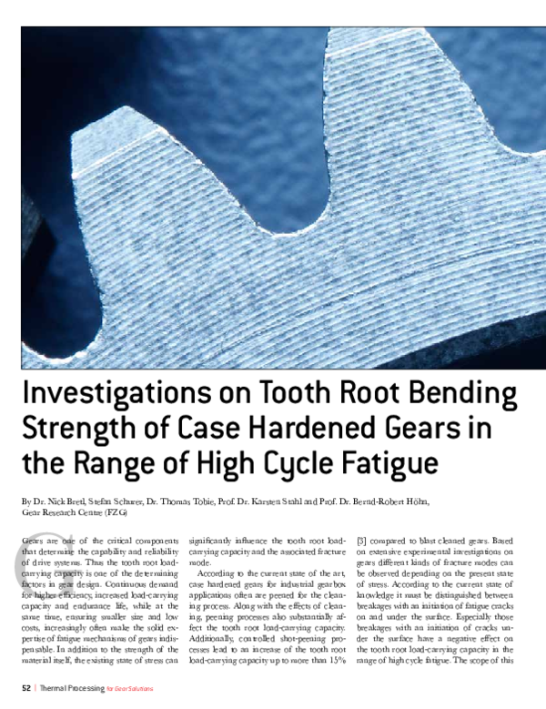 (PDF) Investigations on Tooth Root Bending Strength of Case Hardened ...