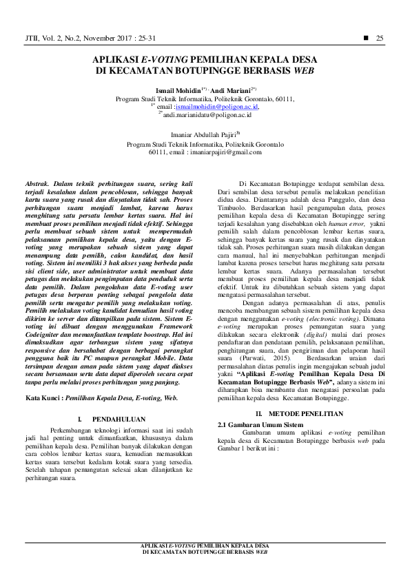 (PDF) Aplikasi E-Voting Pemilihan Kepala Desa DI Kecamatan Botupingge ...