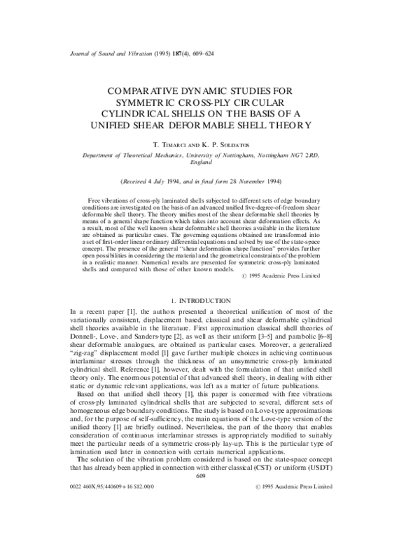 (PDF) Comparative Dynamic Studies for Symmetric Cross-Ply Circular ...