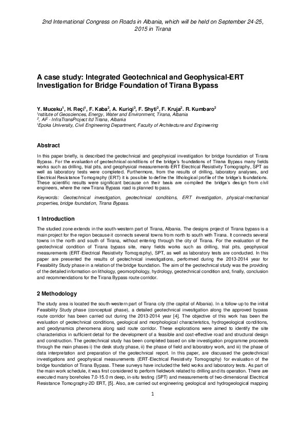 (PDF) A Case Study: Integrated Geotechnical And Geophysical-Ert Investigation For Bridge ...