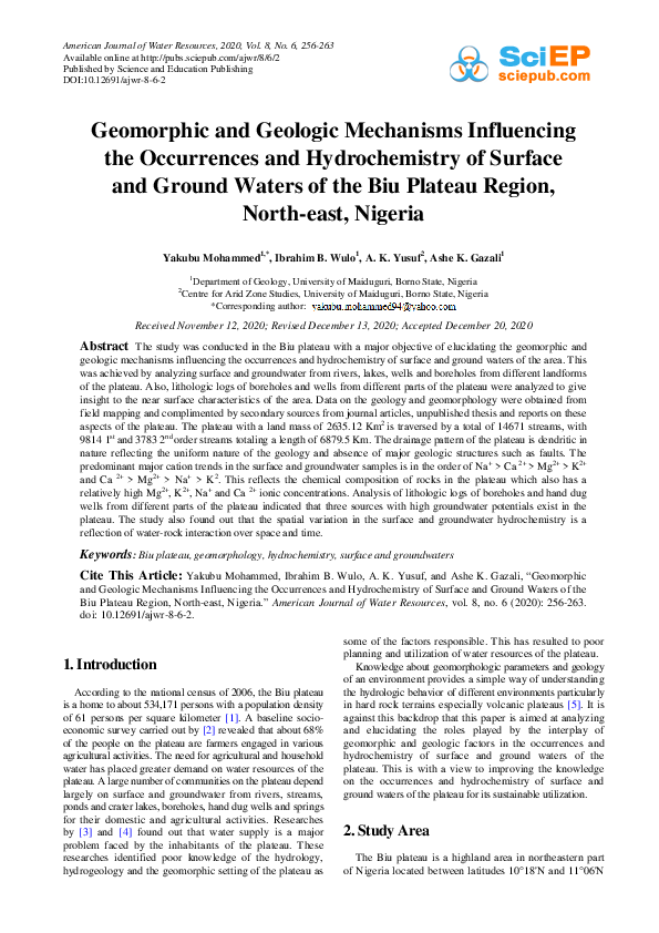(PDF) Geomorphic and Geologic Mechanisms Influencing the Occurrences ...